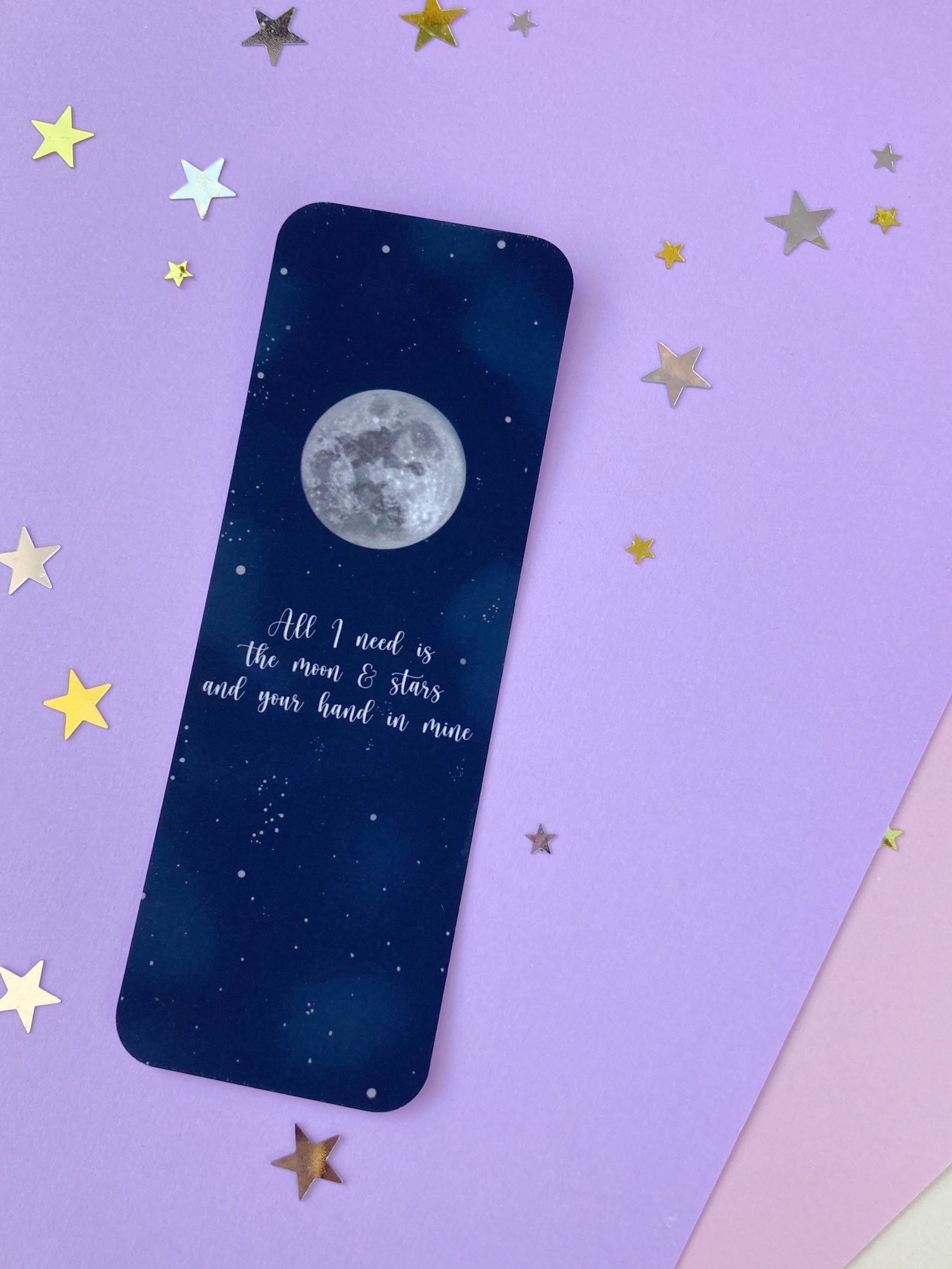 Moon & Stars Bookmark Velvet Bookmark Bookish - Etsy