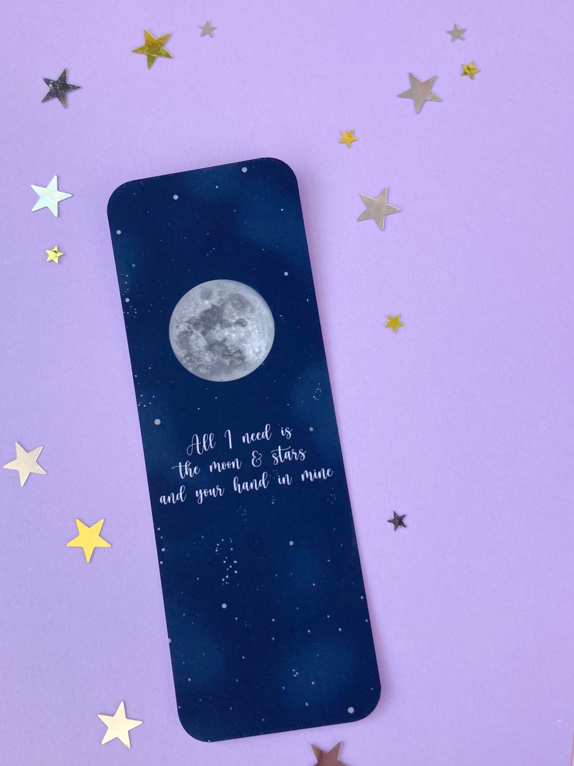 Moon & Stars Bookmark Velvet Bookmark Bookish | Etsy