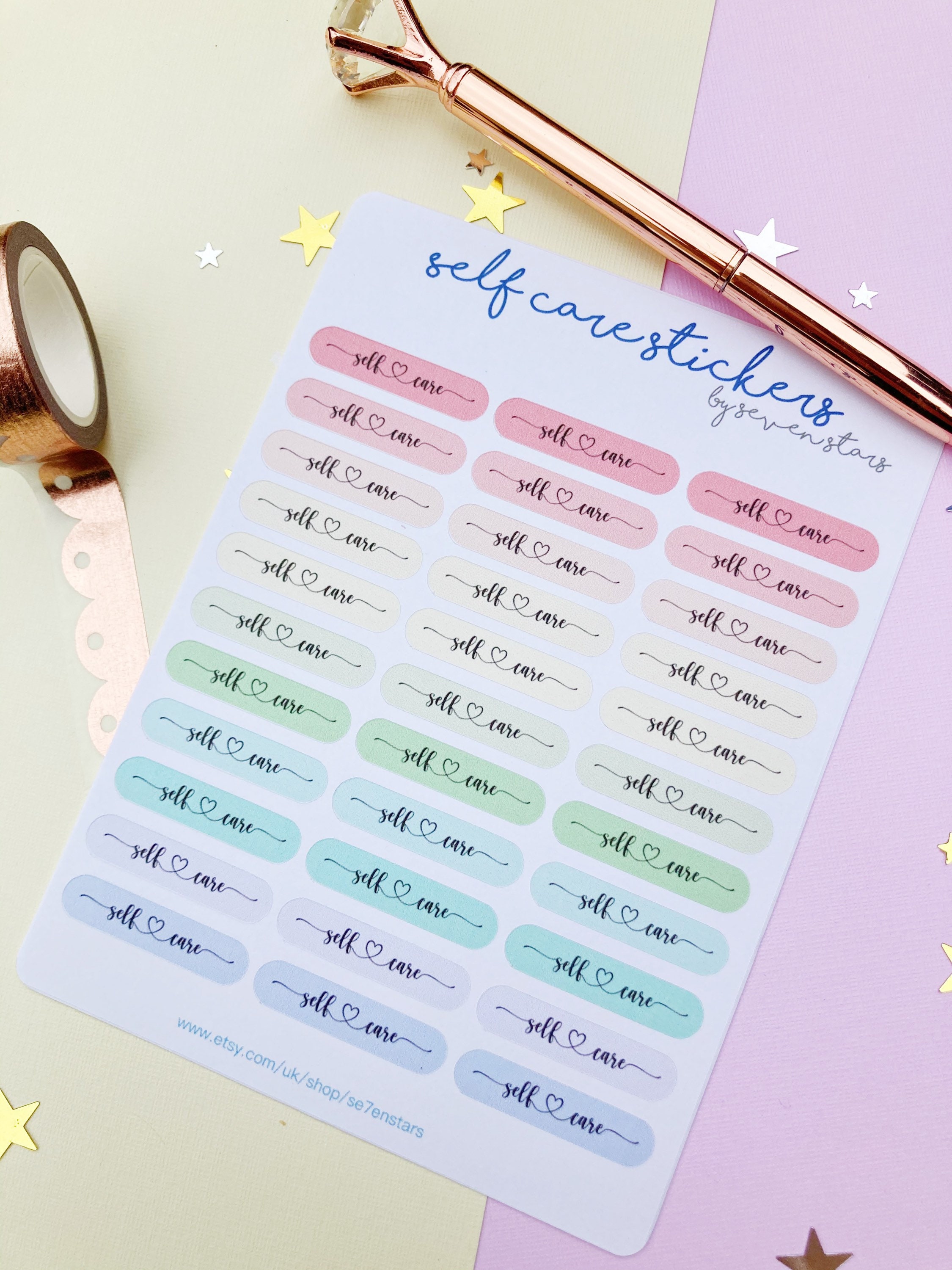 Self Care Self Care Planner Stickers Sticker Sheet | Etsy