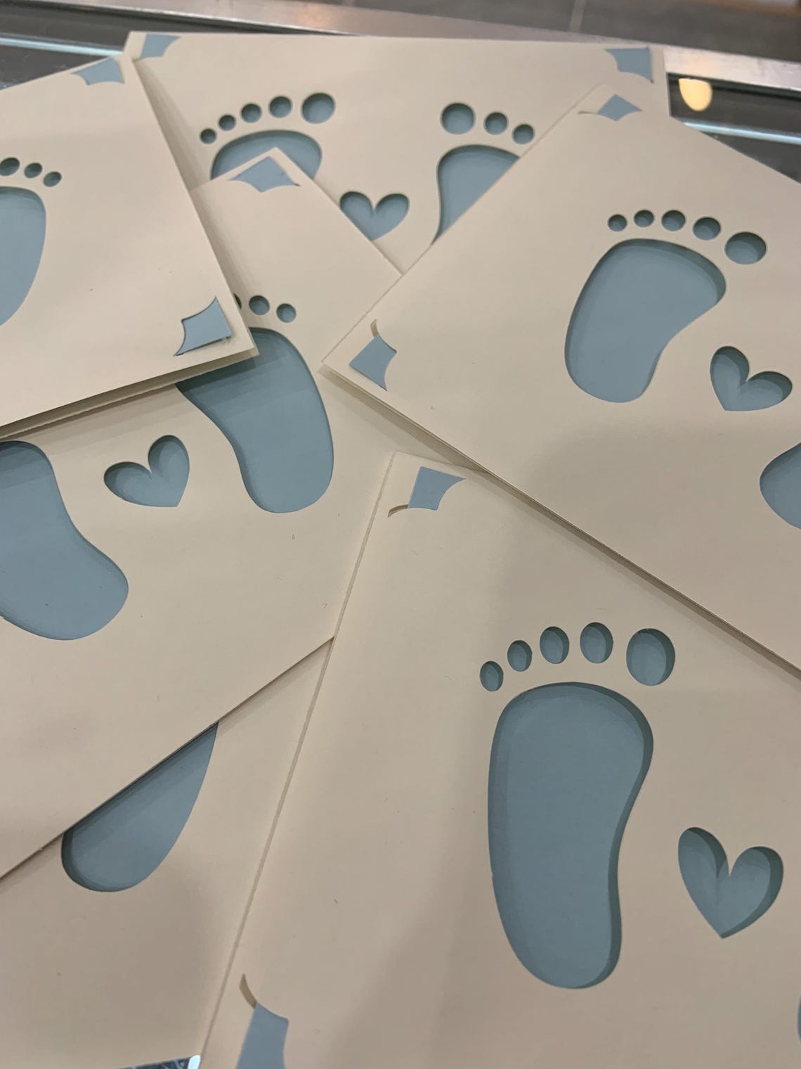 Blue Baby Card, Blank Baby Card Inside, Baby Shower Card, Blue Baby ...