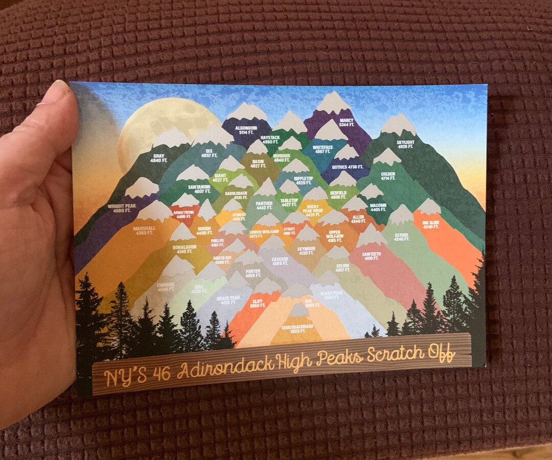 Adk High Peaks 46er Scratchoff Card, Adk 46er, Adirondack 46er / Adk ...