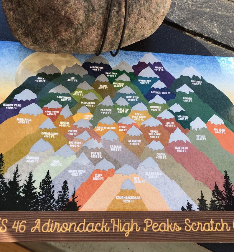 Adk High Peaks 46er Scratchoff Card Adk 46er Adirondack 46er - Etsy