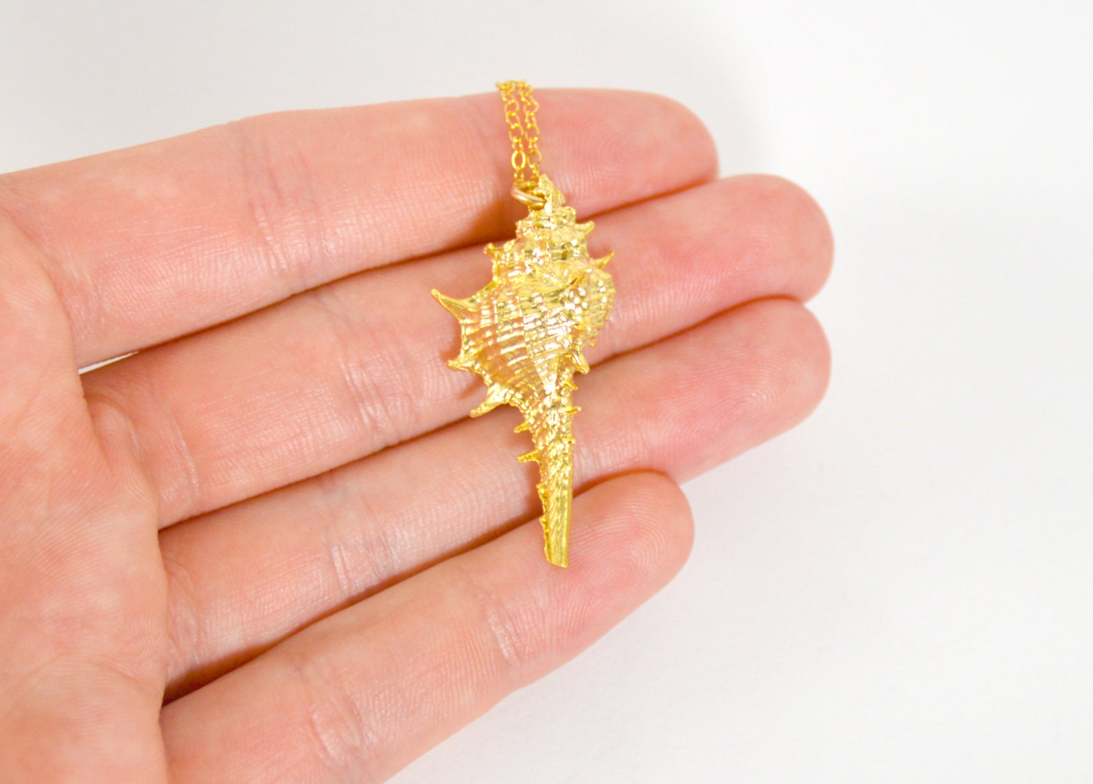 Gold Seashell Necklace, Seashell Necklace, Gold Shell Necklace, Summer ...