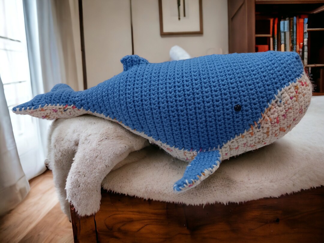 Patchwork Blue Humpback Whale Sammy Kay Crochet Nautical Baby Shower ...