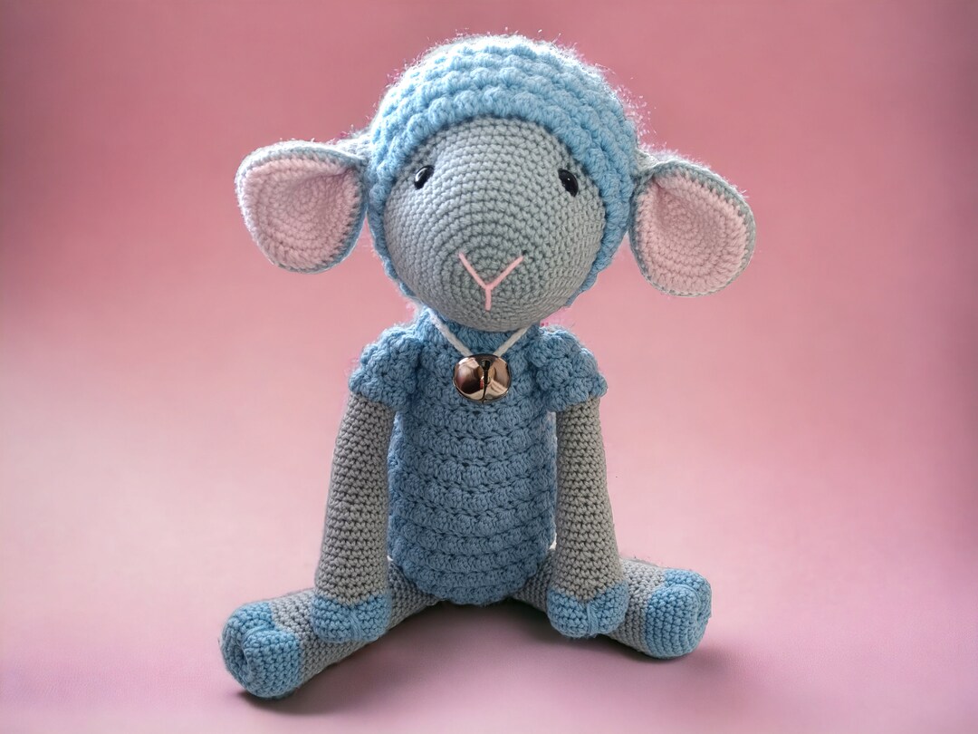 Handmade Crochet Lamb W/ Bell - Sammykaycrochet Nursery Decor. Unique ...