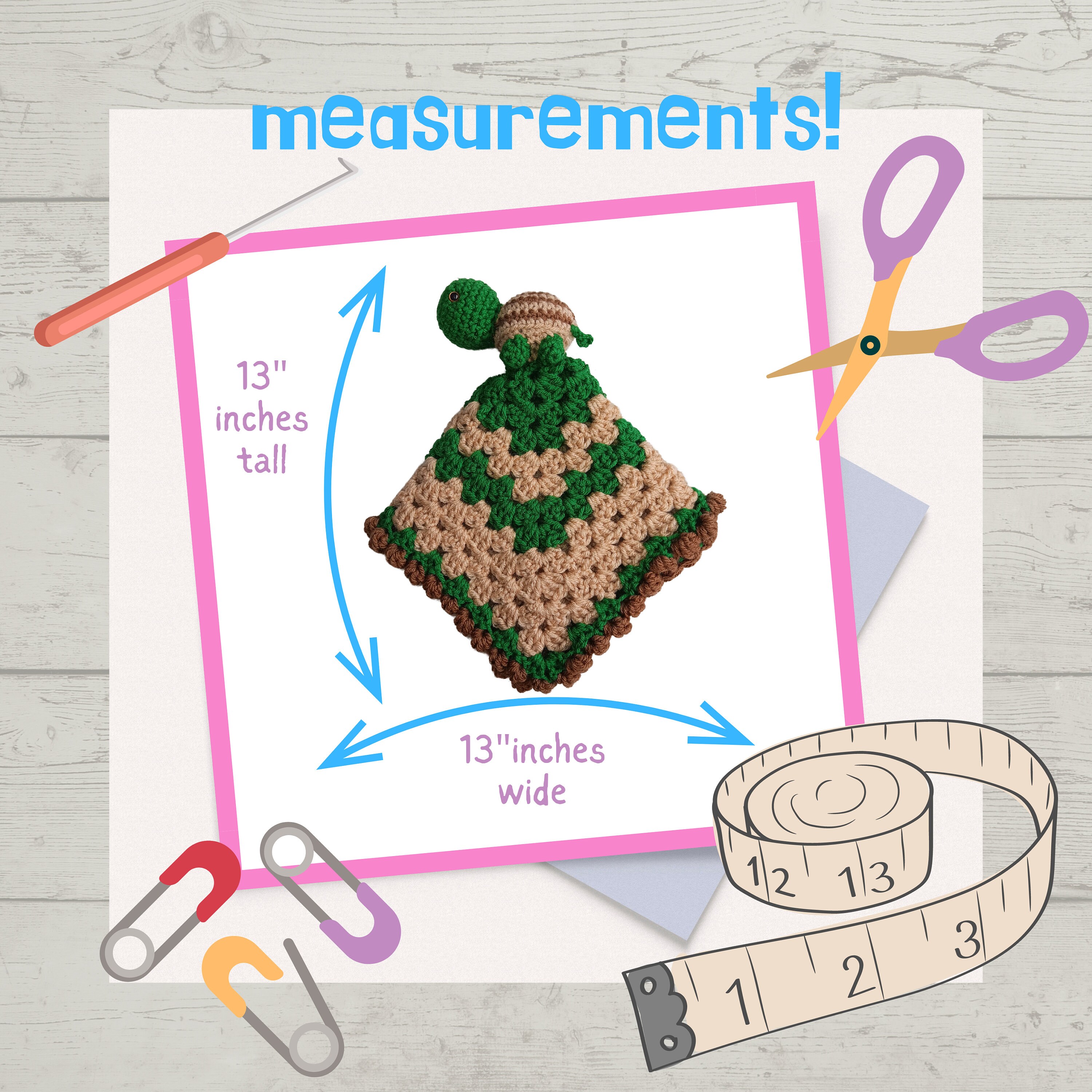 Handmade Turtle Lovey Sammy Kay Crochet Unique Tortoise Plushie Zoo ...