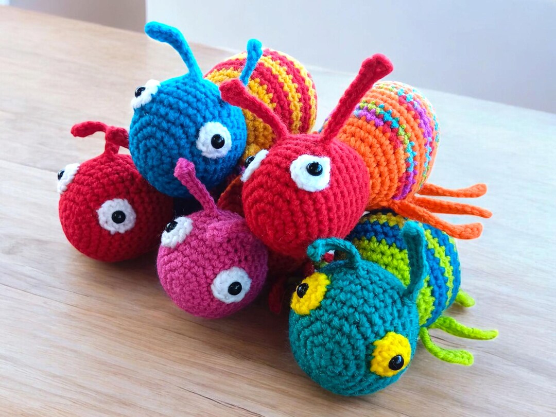Handmade BUGG-A-BOO Crochet Plushie – Colorful & Cute Amigurumi Bug - Etsy