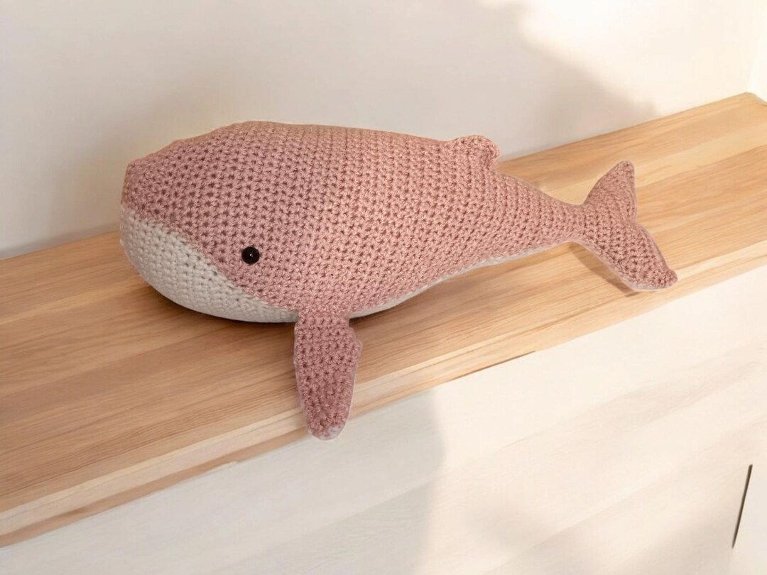 Pink & Cream Crochet Humpback Whale - Nautical Baby Shower Gift ...