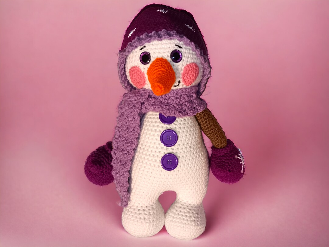 Handmade Winter Snowman Plushie - Sammy Kay Crochet Huggable Doll With ...