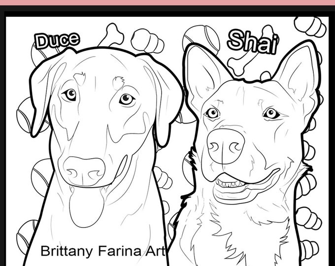 Custom Pet Coloring Pages - Custom Pet Portraits - Coloring Page ...