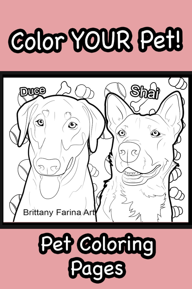 Custom Pet Coloring Pages - Custom Pet Portraits - Coloring Page ...