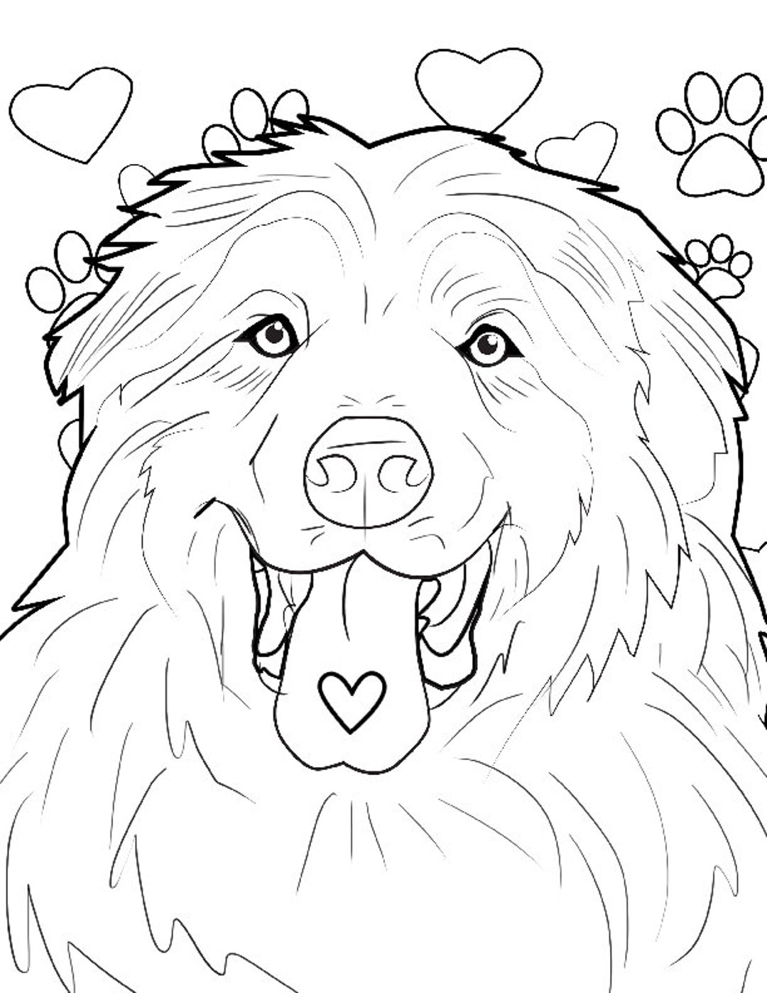 Great Pyrenees Dog Coloring Page - A4/8.5x11 (digital Download) - Etsy