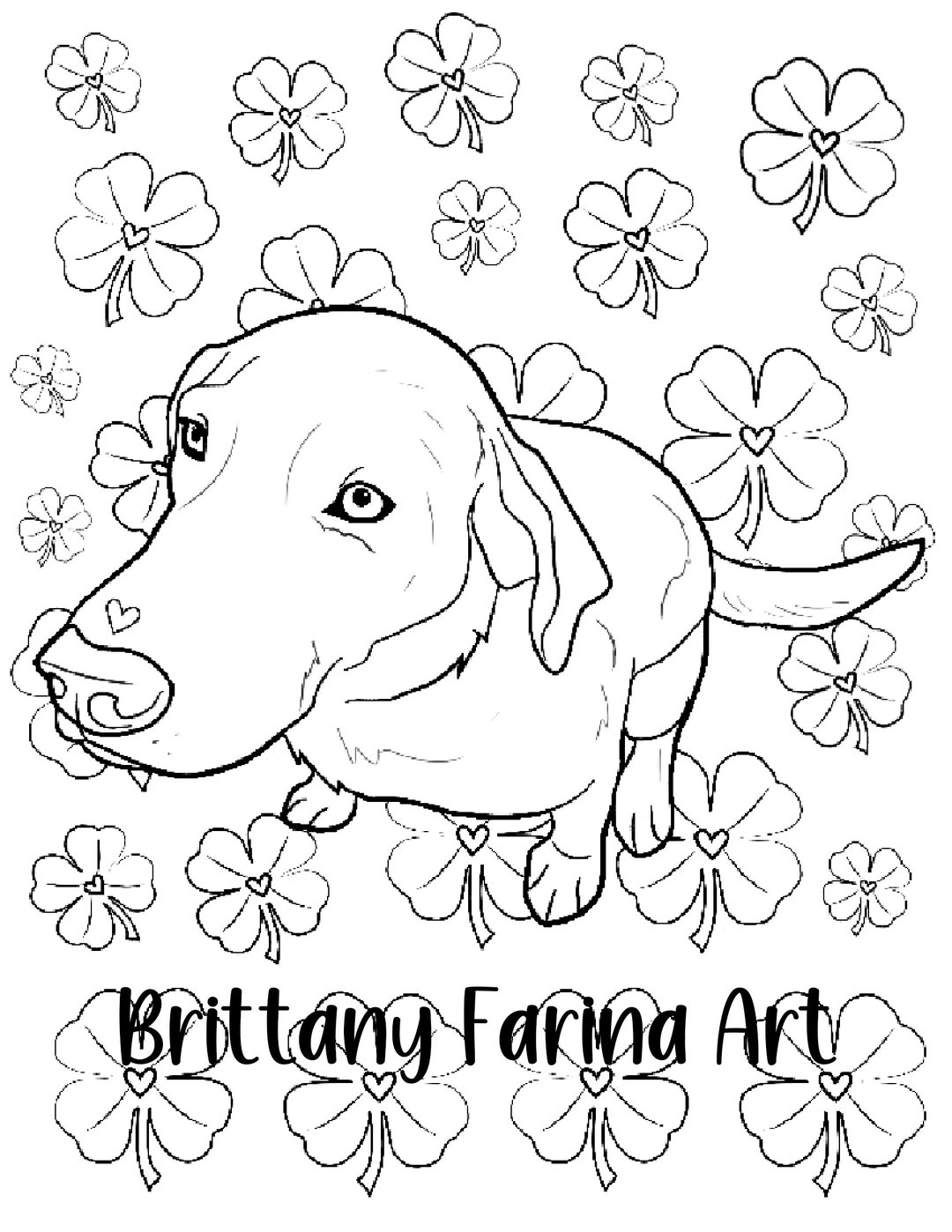 St. Patrick's Day, Shamrock, Dog Coloring Page, - Etsy