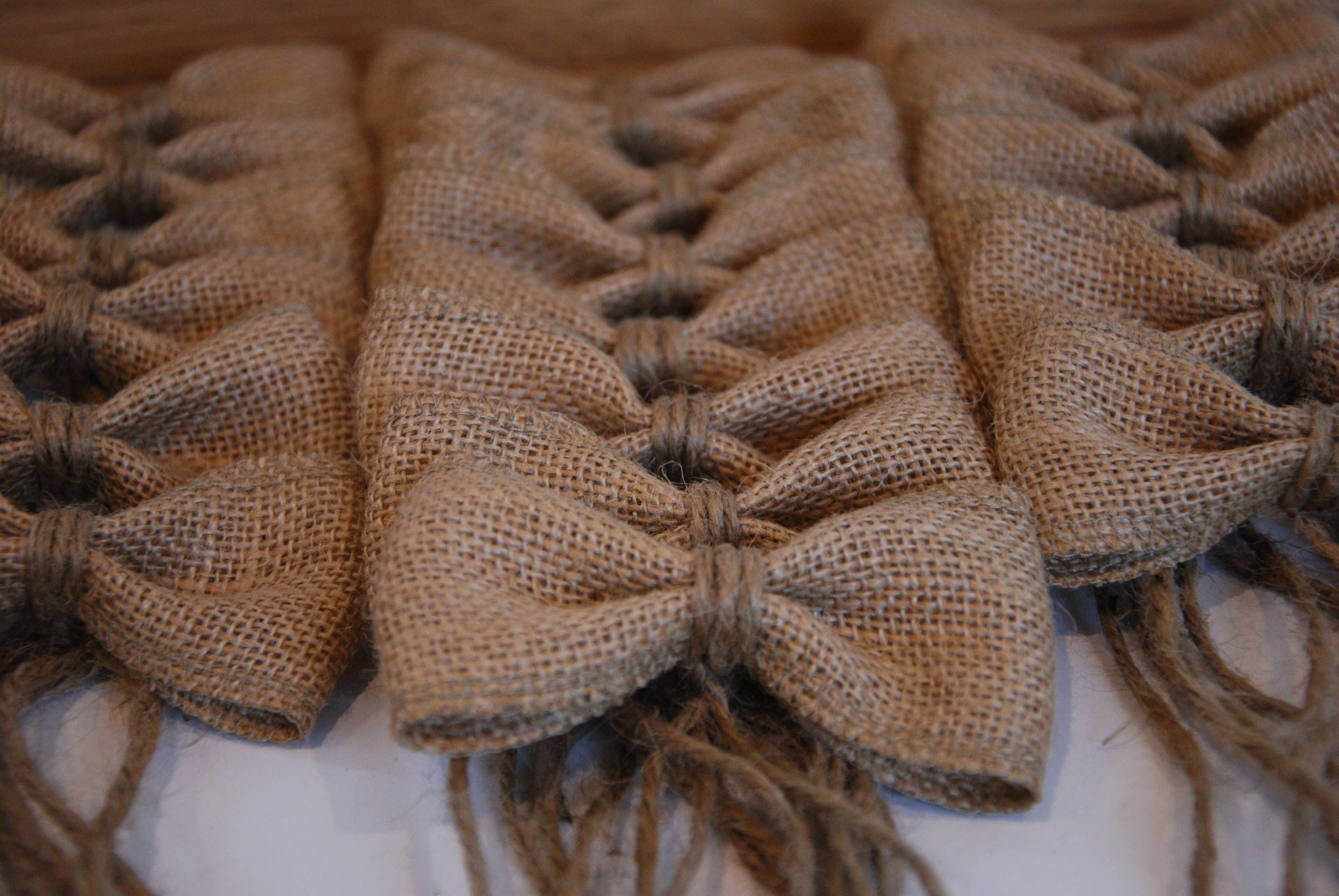 Hessian Bows 20 Medium Handmade Natural Hessian Bows Jute | Etsy