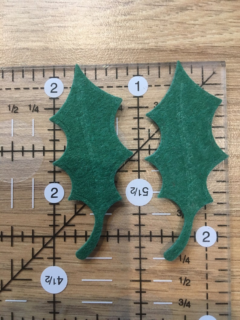 Felt Holly Leaves Die Cut Felt Holly Leaves Felt Shapes - Etsy UK