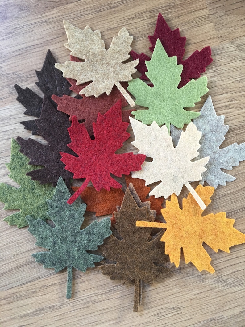 Autumn Felt Leaves, Die Cut Felt Leaves, Felt Shapes, Die Cut Felt ...