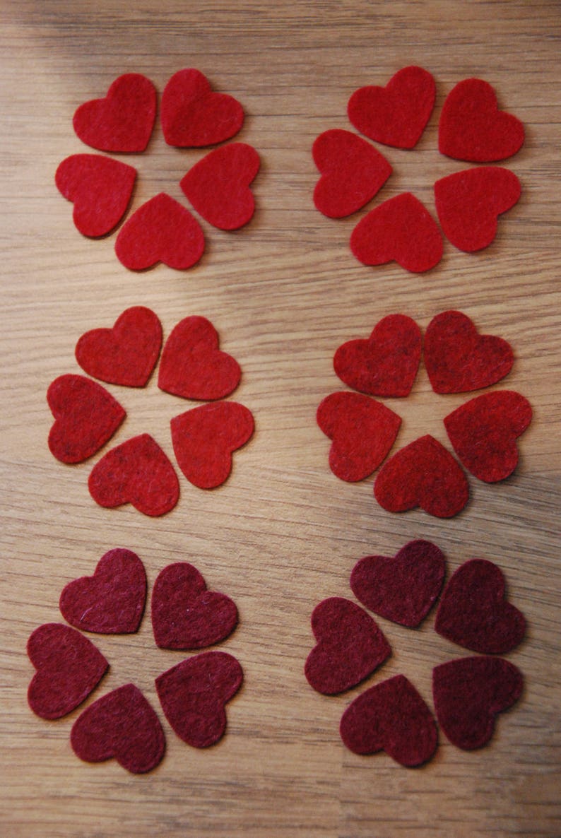 Red Felt Hearts Die Cut Felt Hearts Felt Heart Shapes Small - Etsy UK