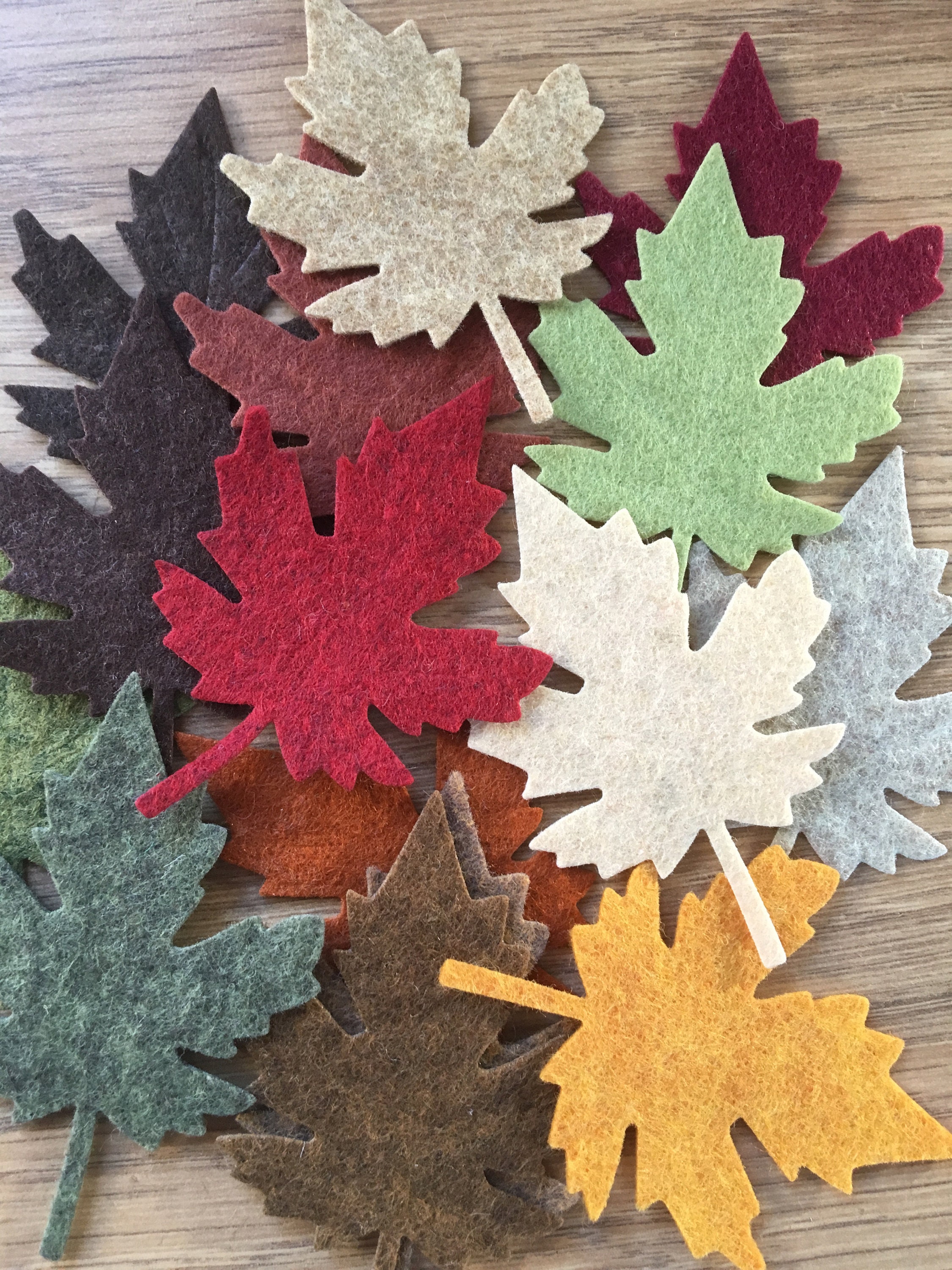 Autumn Felt Leaves, Die Cut Felt Leaves, Felt Shapes, Die Cut Felt ...