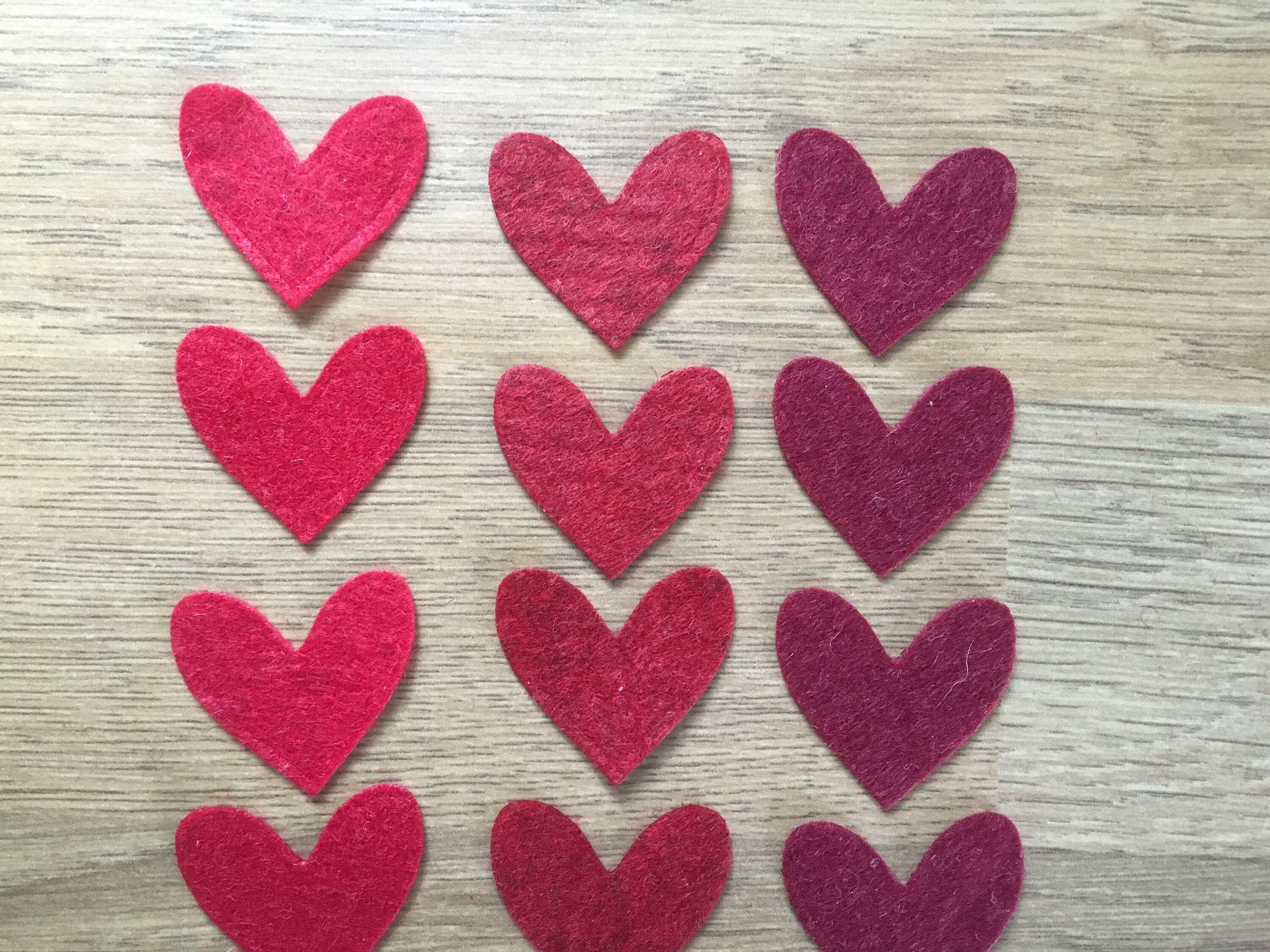 Red Felt Hearts Die Cut Felt Hearts Felt Heart Shapes | Etsy