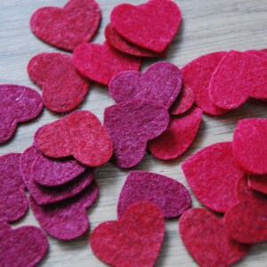 Red Felt Hearts, Die Cut Felt Hearts, Felt Heart Shapes, Small Heart ...