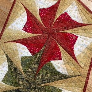 Twisted Log Cabin Poinsettia Table Runner Pattern - Etsy