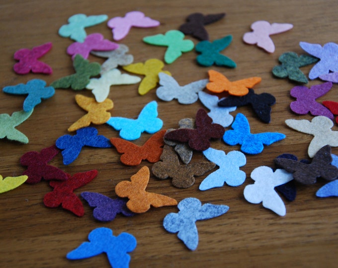 Rainbow Felt Butterflies Die Cut Felt Butterflies Felt | Etsy