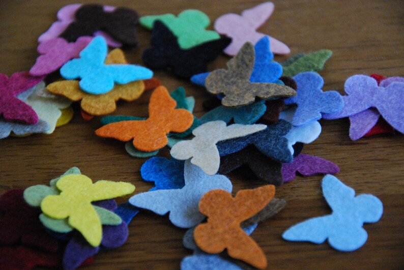 Rainbow Felt Butterflies Die Cut Felt Butterflies Felt - Etsy