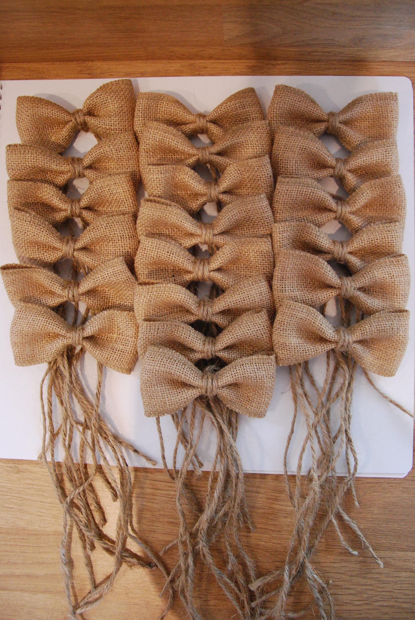 Hessian Bows 20 Medium Handmade Natural Hessian Bows Jute | Etsy
