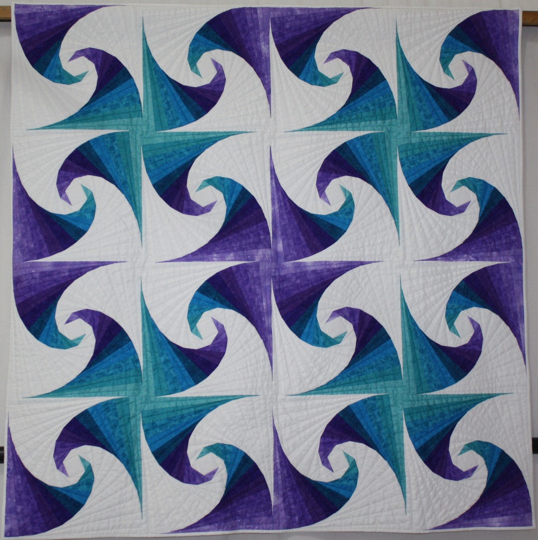 Twisted Log Cabin Throw Quilt Pattern, Patchwork Throw Pattern, Log Cabin Patchwork Pattern ...