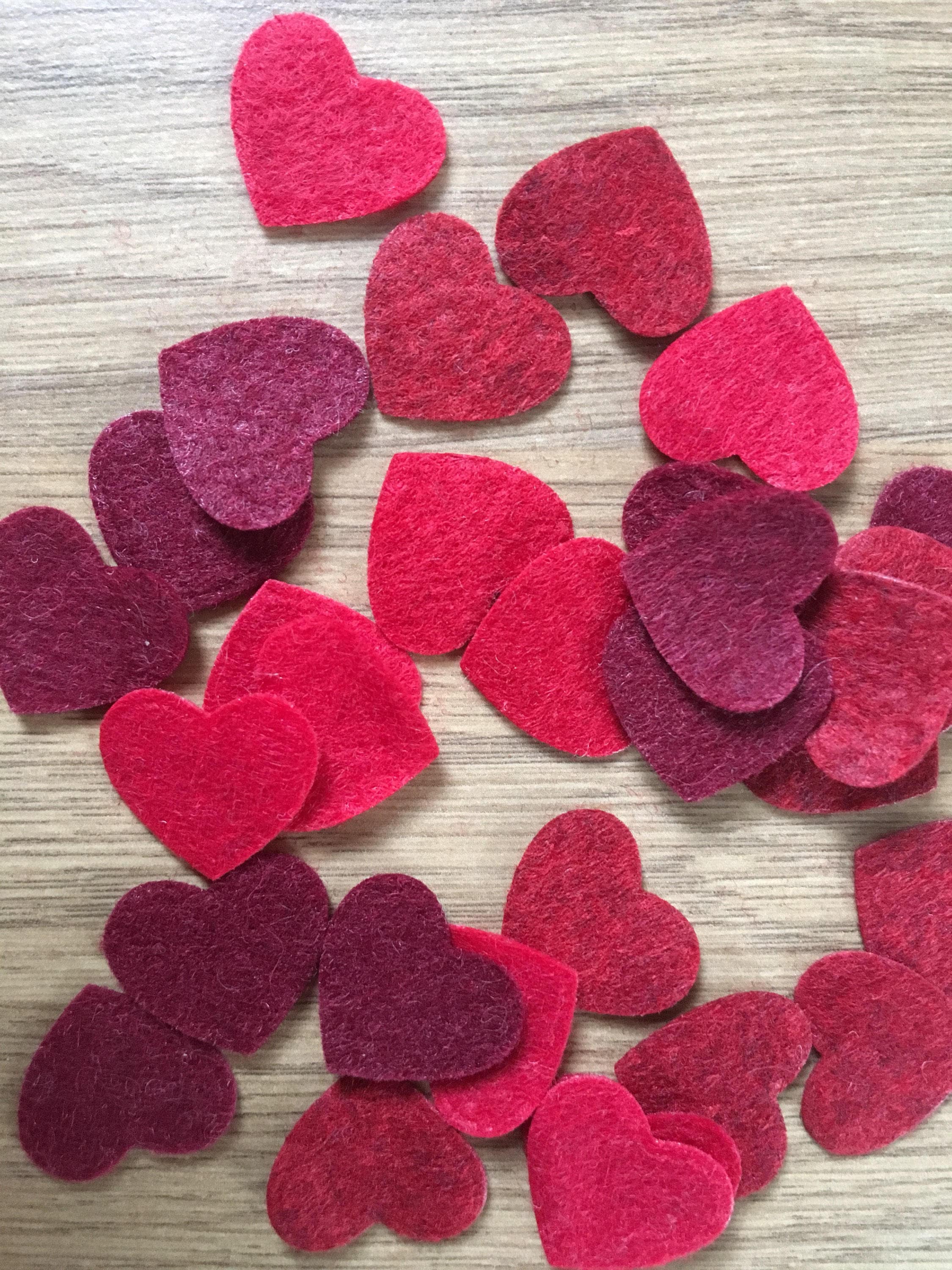 Red Felt Hearts Die Cut Felt Hearts Felt Heart Shapes Small - Etsy UK