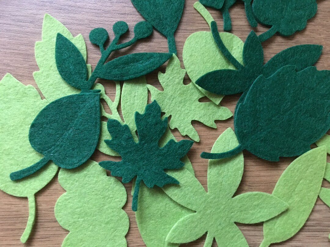 Mixed Felt Leaves, Die Cut Felt Leaves, Felt Shapes, Felt Leaf ...