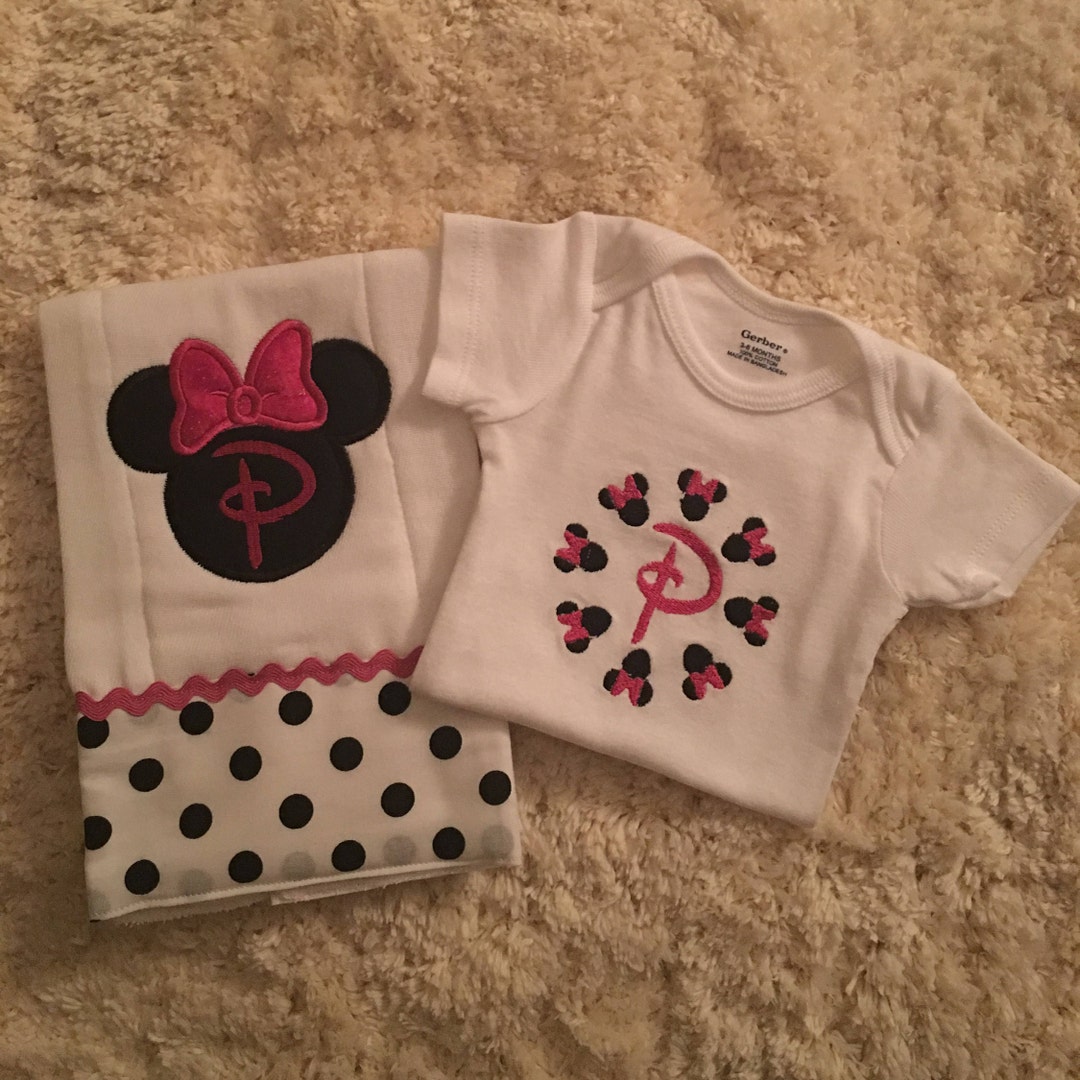 Monogrammed Disney Baby Girl Burp Cloth Set-personalized Disney Baby ...