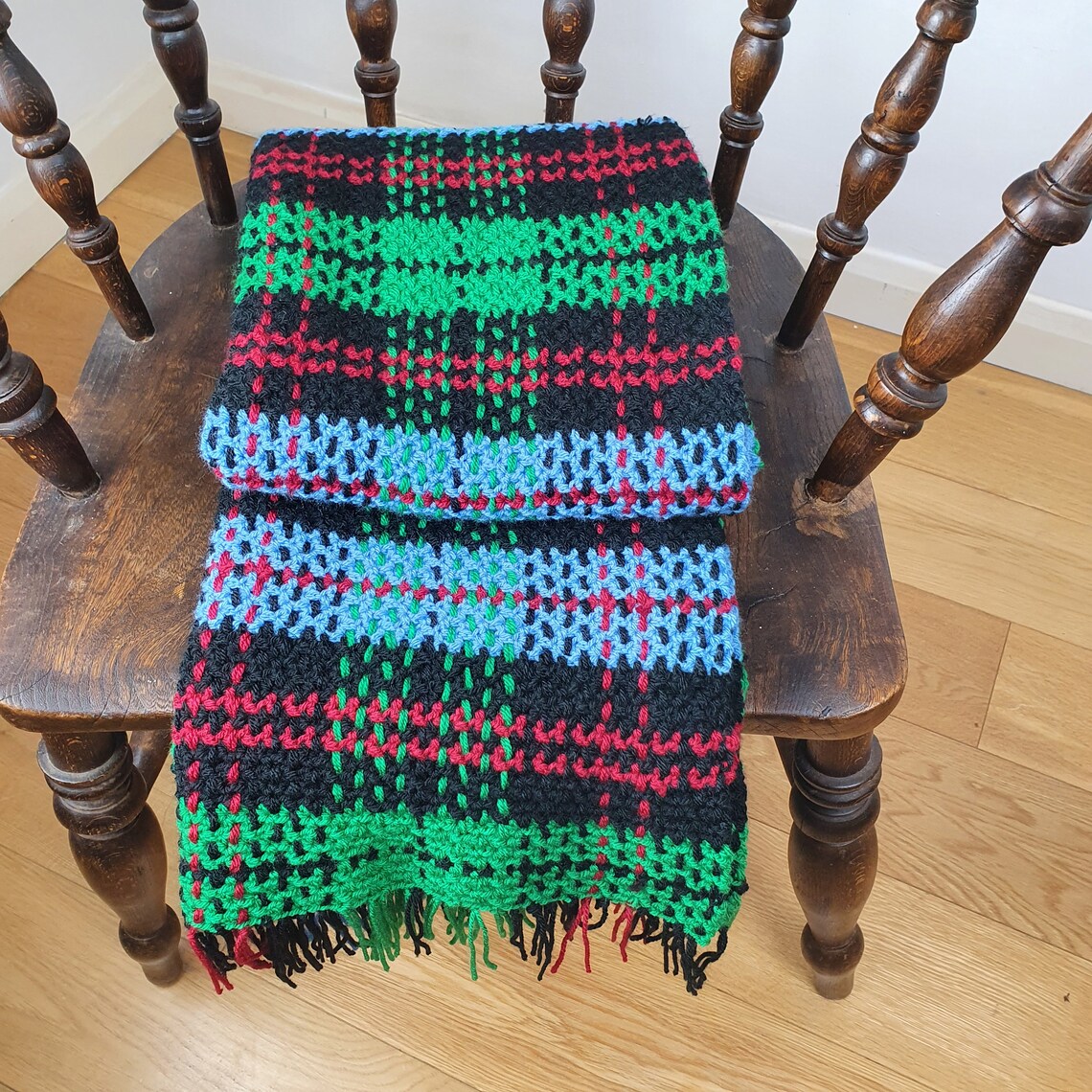 Tartan Blanket Pattern. Crochet and Weave Using Four Colours - Etsy UK