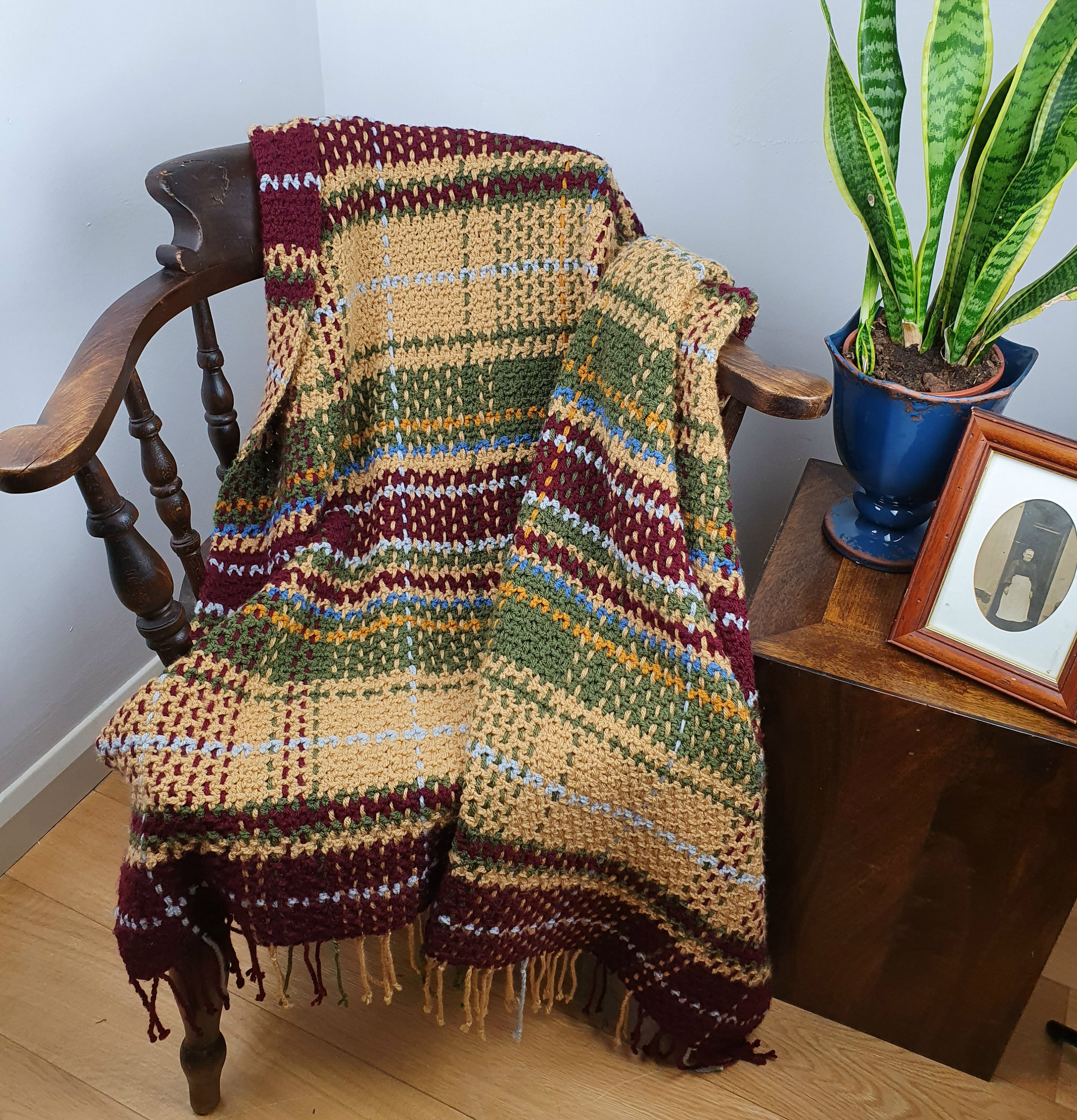 Crochet Tartan Blanket Pattern
