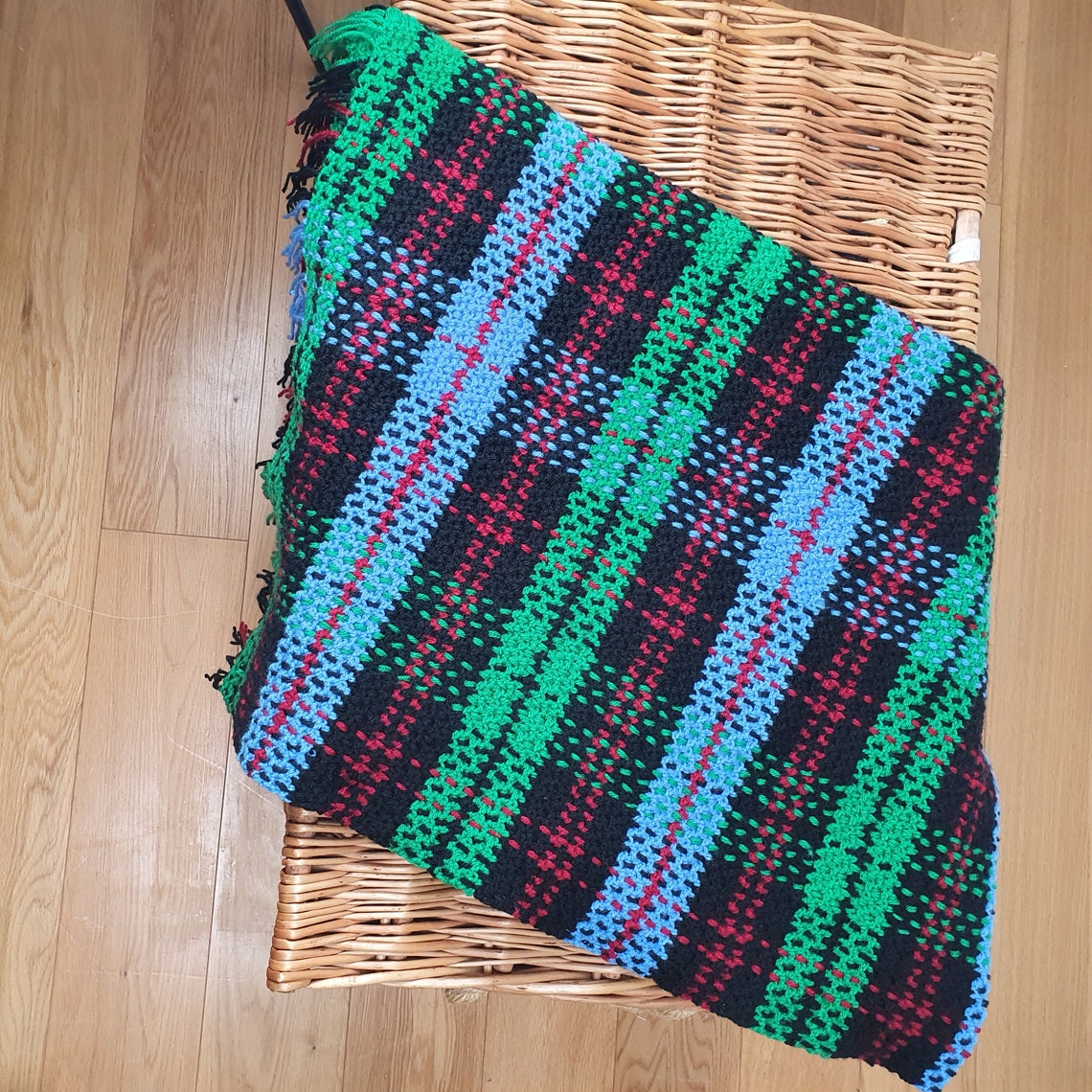 Tartan Blanket Pattern. Crochet and Weave Using Four Colours - Etsy