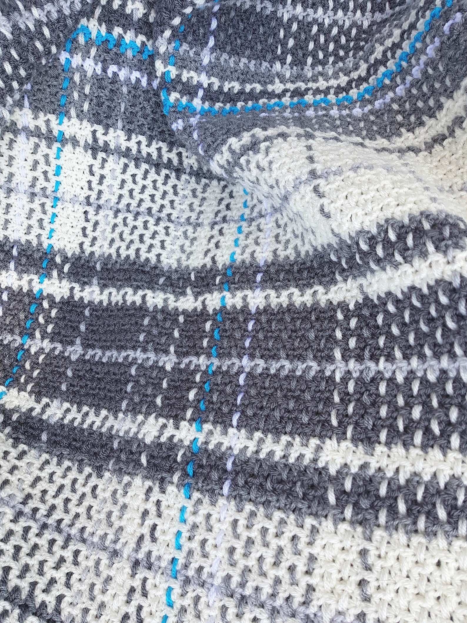 Crochet Blanket Pattern. DIY Home Decor. Tartan / Plaid Crochet Afghan ...