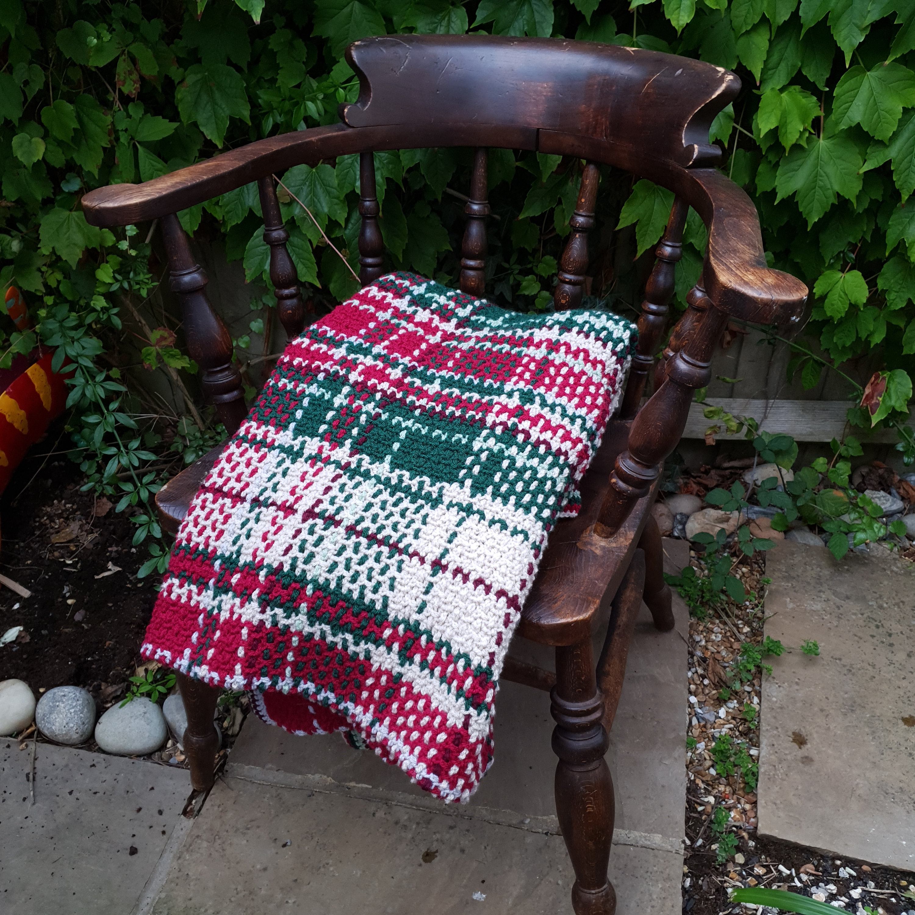 Red Green Tartan Blanket. Crochet Blanket Pattern. DIY Home - Etsy