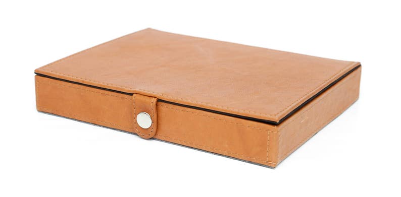 8-pen Storage Box Leather Snap Button Closure Custom - Etsy