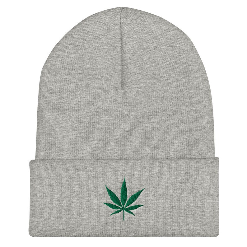 Embroidered Weed Beanie / Winter Hat / Dope Hat / Pot Beanie / - Etsy