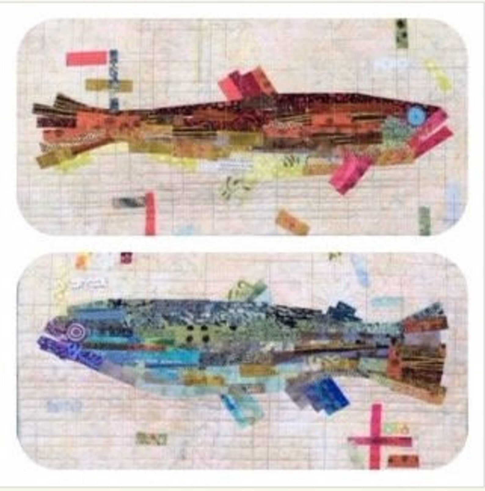 Fiberworks' Making Fish Collage Pattern - Etsy