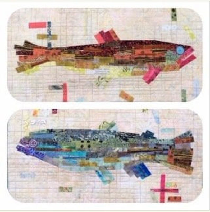 Fiberworks' Making Fish Collage Pattern - Etsy