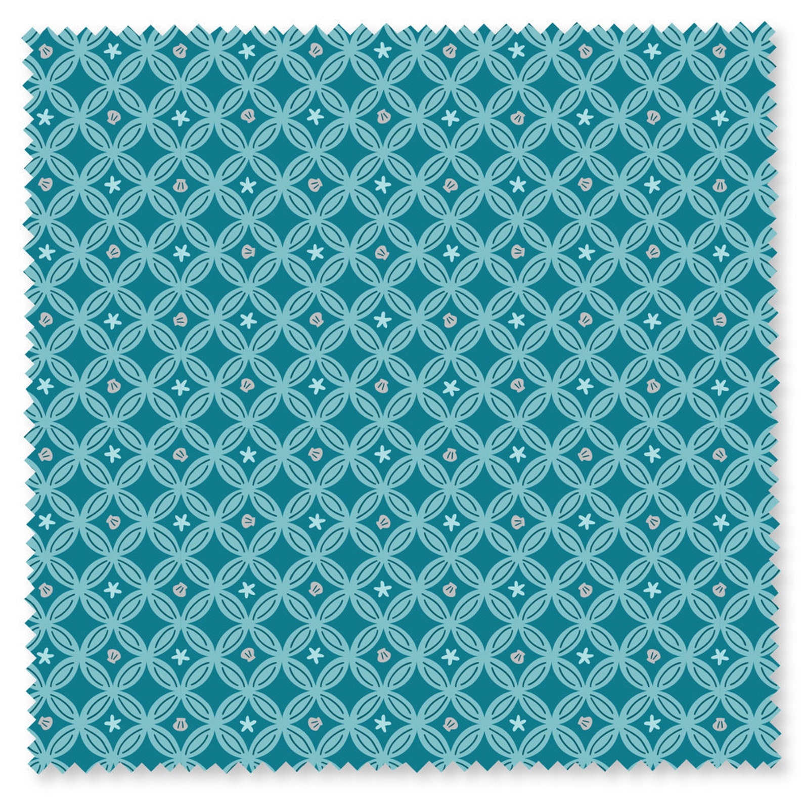 Felicity Mermaid Blue Pink Shell Fabric - ZD-78186-001 - Etsy