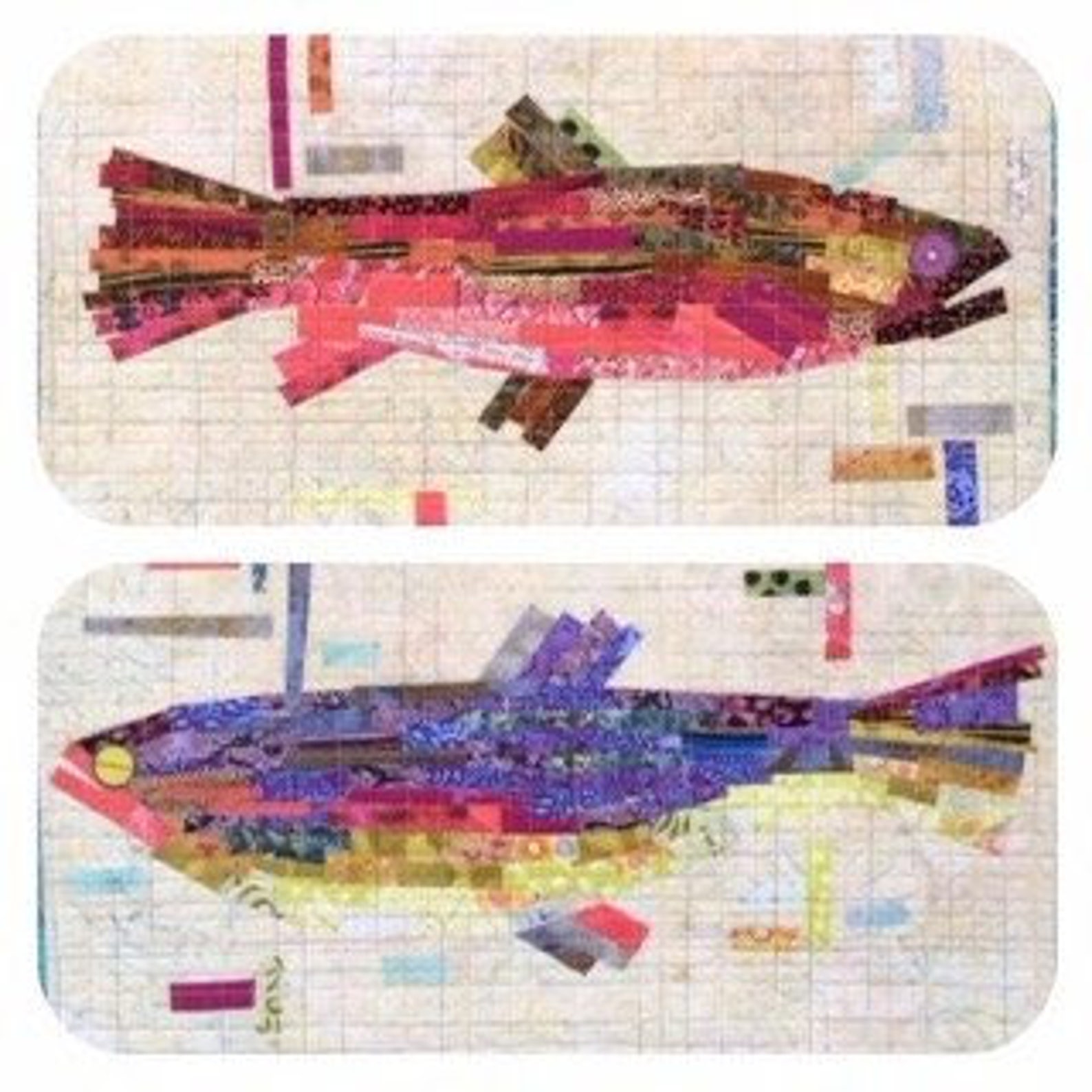 Fiberworks' Making Fish Collage Pattern - Etsy