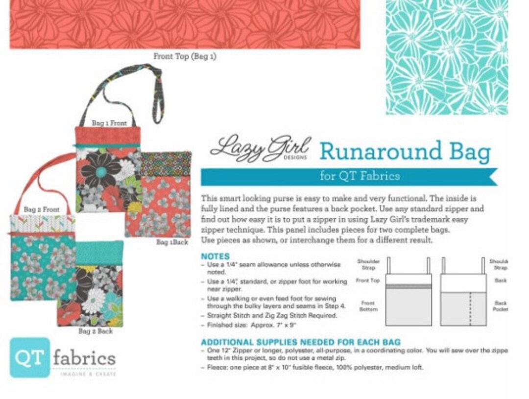 Quilting Treasures Lazy Girl Lexi Runaround Bag Panel Bark - Etsy