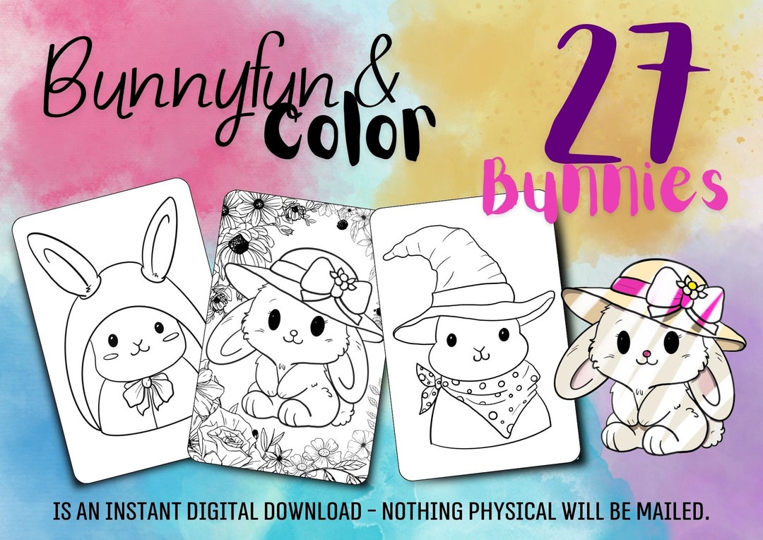 Bunnyfun 30 Coloring Pages for Kids Preschoolers Toddlers Printable - Etsy