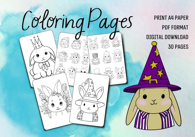 Bunnyfun 30 Coloring Pages for Kids Preschoolers Toddlers Printable - Etsy