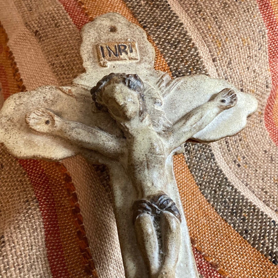 Rustic Handmade Folk Art Sculpture/crucifix Naive Art, Ceramic Pottery ...