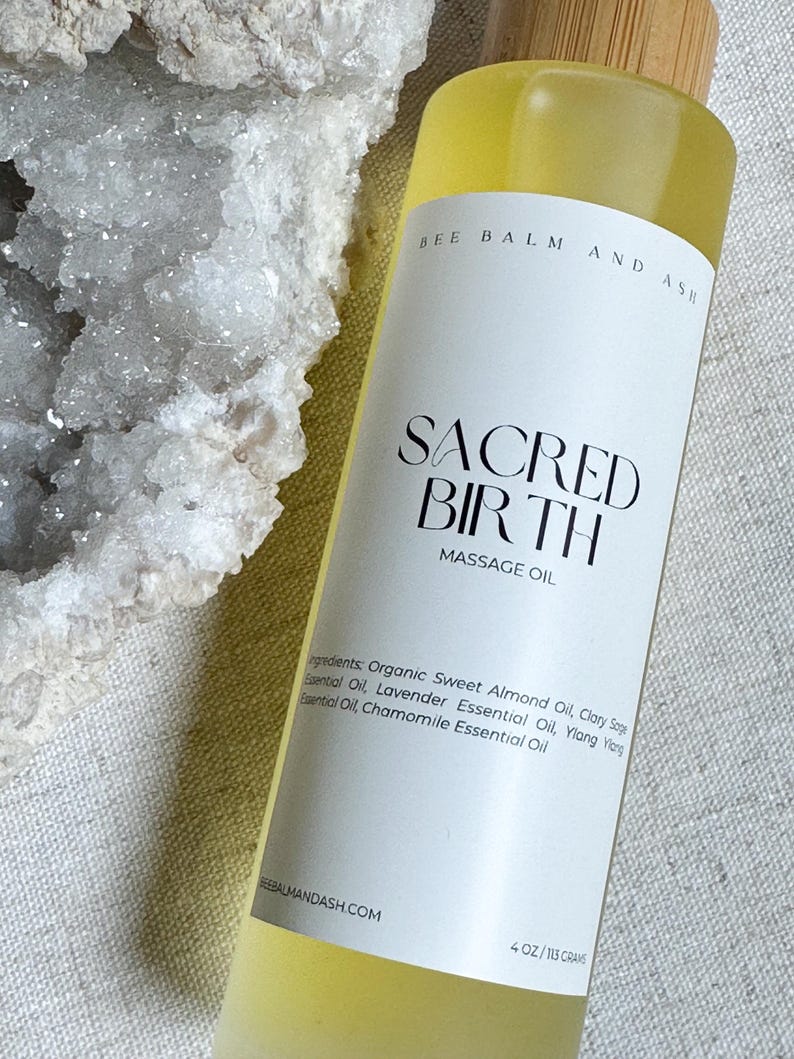 Sacred Birth // Natural Labor Massage Oil for Unmedicated, Home Birth ...