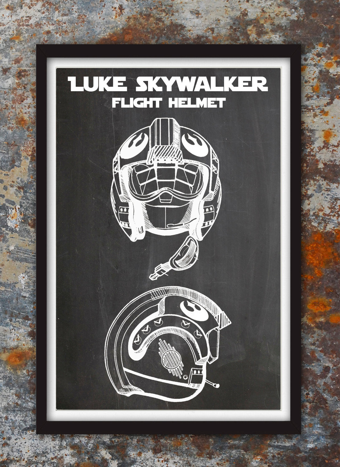 Luke Skywalker Helmet Wall Print, Skywalker Art, Star Wars Poster, Star ...