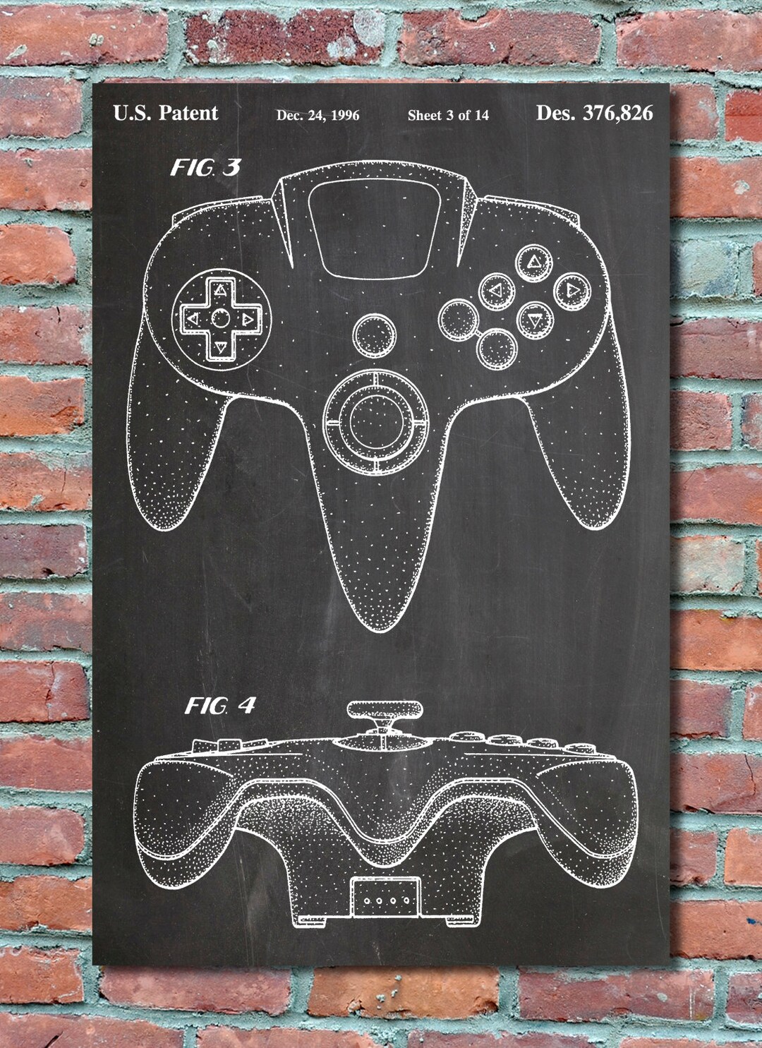 Nintendo 64 Controller Patent Wall Art Print, Patent Art, Patent Poster ...